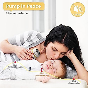 Breast Pump Hands Free, Double Wearable Breast Pump with Smart Touchscreen, 3 Modes & 12 Levels, Portable Wireless Electric Breast Pump, Low Noise and No Leakage with 21mm/24mm Flanges (Pack of 2)