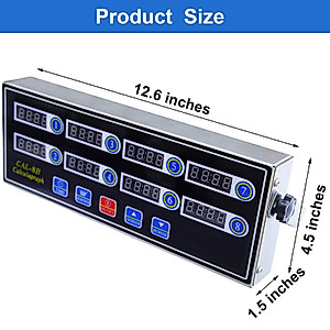 EVEDMOT Commercial 8 Channels Digital Kitchen Timer, Stainless Steel Calculagraph Timer with Loud Alarm for Restaurant, Clock Reminder on Multiple Events