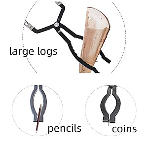 RAOMEIDE 41" Expandable Fire Tongs for Fire Pit Heavy Duty, Campfire Firewood Tongs Log Grabber, Fireplace Tongs Log Grabber Indoor, Firepit Tongs for Outside Pits (Tongs)