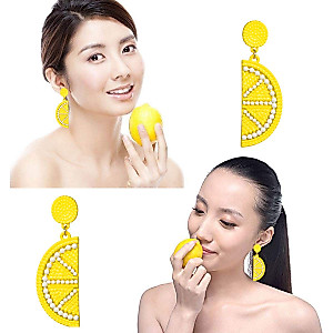 SENNI Cute Fruit Lemon Strawberry Watermelon Stud dangle Earrings Drop Earrings For Women Girls Gift Jewelry