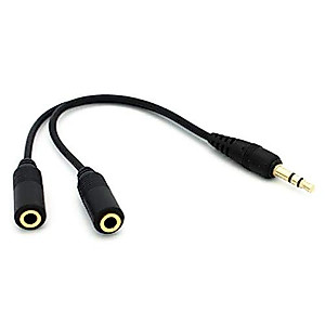 Headphones Splitter 3.5mm Earphone Adapter Dual Headset Port for Droid Turbo Phone, Audio Jack Adaptor Compatible with Motorola Droid Turbo