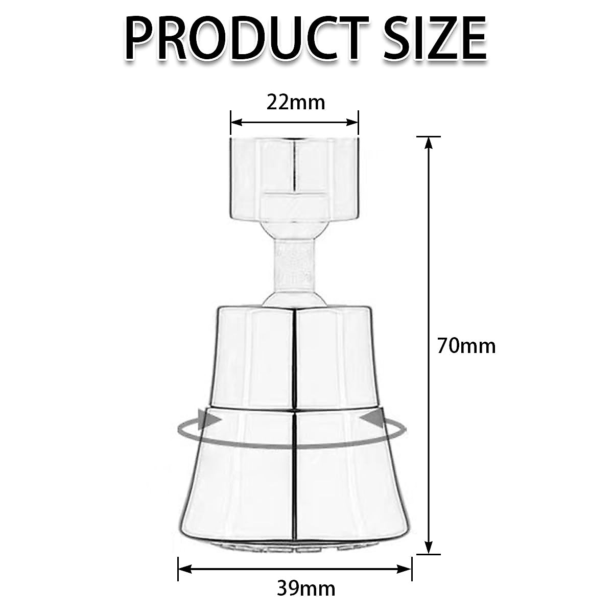 Faucet Extender Faucet Sprayer Attachment for Kitchen Sink, 5 Flow Mode Faucet Aerator 360° Swivel Anti-Splash Sink Sprayer Kitchen Faucet Head Replacement