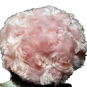 Silky Pink Rosebud Powder Puff for Dusting Powder 4 1/2 Inch Diameter