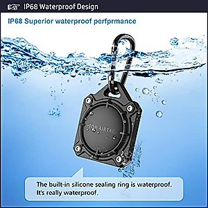 HBT Waterproof Airtag Holder/AirTag Keychain Case, Fully Enclosed, Durable, Secure Protector for AirTag with Key Ring (1pack)