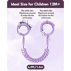 LilKisThk Child Leash, Backpack Leash for Toddlers 2 Pack, Kid Leashes Safety Harness with Key Lock, Baby Leashes Anti Lost Wrist Links (Blue+Purple)