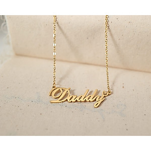 Isabel Personalized Name Necklaces 18K Gold Plated Cute Love Heart Name Pendant for Womens