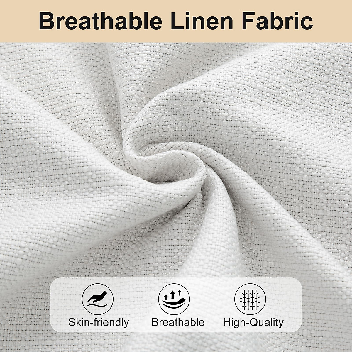 HOMERILLA 88.58" Modern Sofas for Living Room Linen Breathable Loveseat Sofas & Couches with Square Wide Armrest and Removable Sofa Cushion Off-White