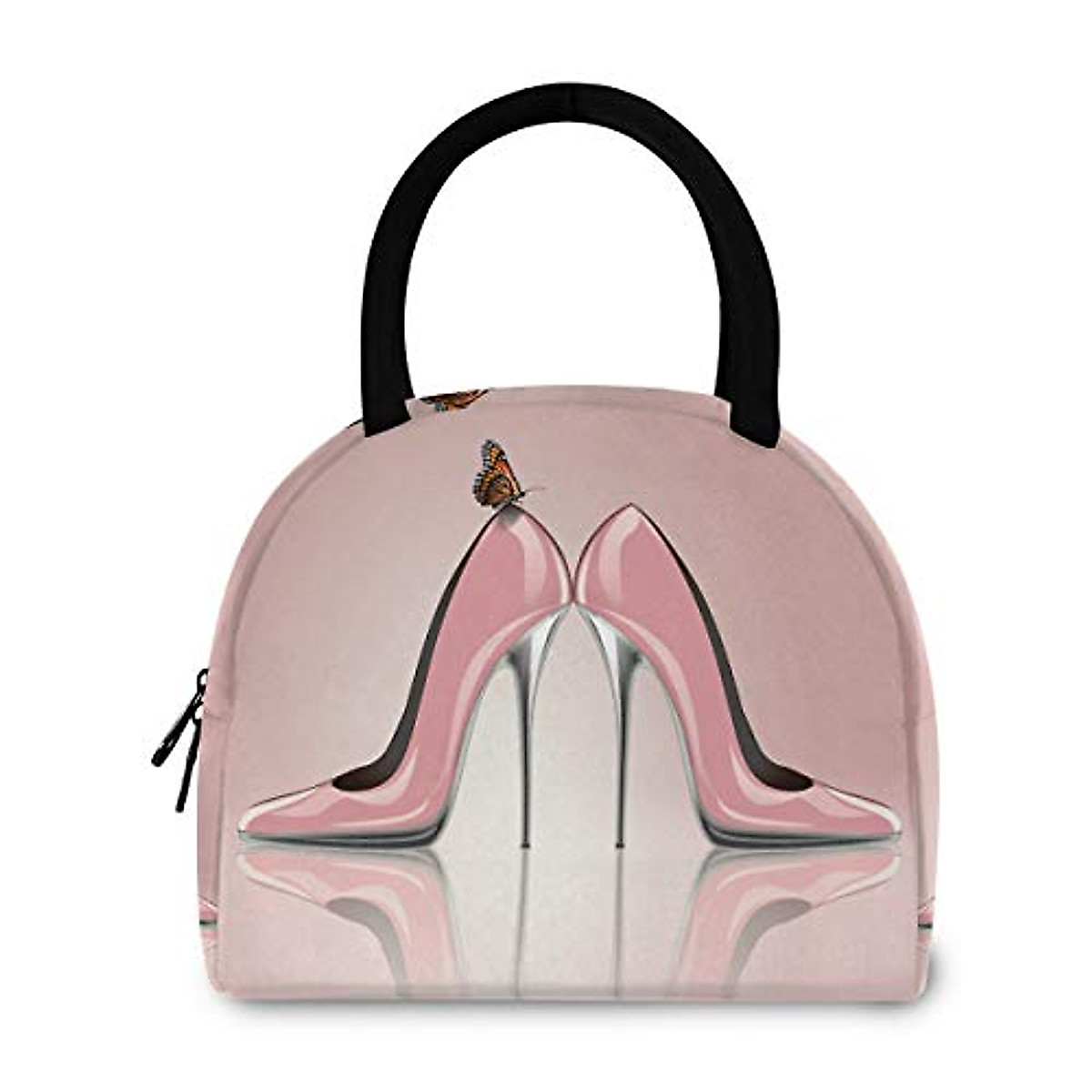 Blueangle Elegant Pink High Heel Shoes Lunch Bags for Women&Men, Lunch Tote Bag Lunch Box Water-resistant Thermal Lunch Bag Cooler Bag Lunch Organizer