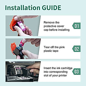 67XL Ink Cartridges Black&Color Combo Pack Remanufactured Replacement for HP 67 Ink HP67 HP67XL for HP 2723 2724 2725 2755 4122 4123 4140 4152 4155 6032 6034 6052 6058 6455 6458 6475