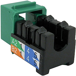 CAT6 RJ45 Keystone Jack, V-Max Series - Green Color - (50 Pack)