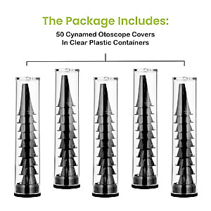 Cynamed Otoscope Cover, Otoscope Specula Tips, Plastic Speculum Disposable, Pack of 50 2.5/4 mm Disposable Otoscope Covers