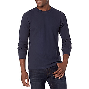 Amazon Essentials Men's Regular-Fit Long-Sleeve Waffle Shirt, Navy, Large