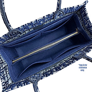 Divitize Premium Insert for Book Tote Organizer Medium, Small Book Tote Organizer Insert, Handmade 2mm Felt Insert, Best Fit Detailed Size, Large Book Tote Bag Organizer (For Large Book Tote, Brown)