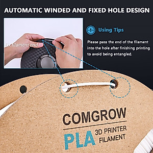Comgrow PLA 3D Printer Filament Black and PLA 3D Printer Filament White