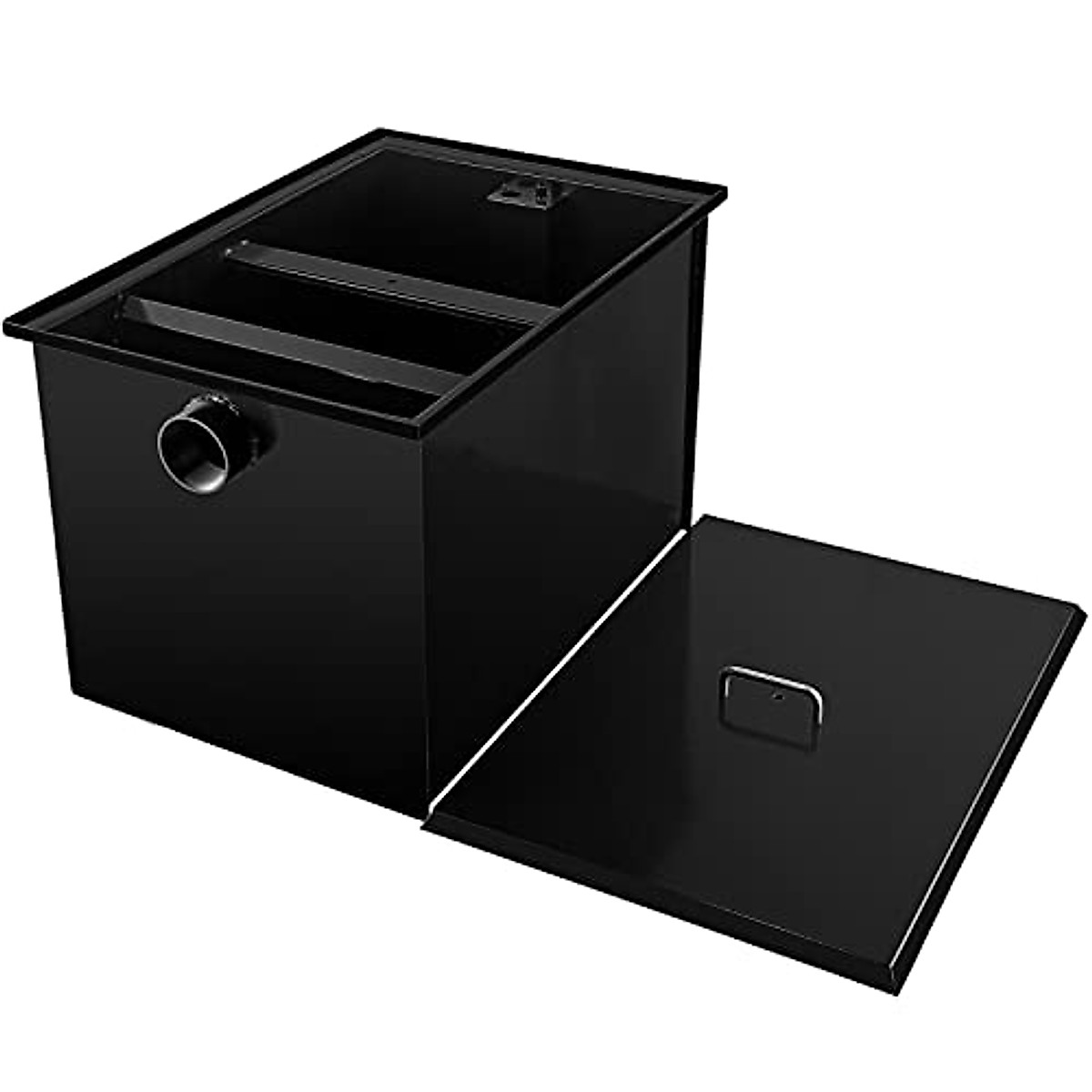 VEVOR 14 LB Commercial, Carbon Steel 7 GPM, Interceptor Side Water Inlet, Under Sink Grease Trap for Restaurant Canteen Factory Home Kitchen, Black