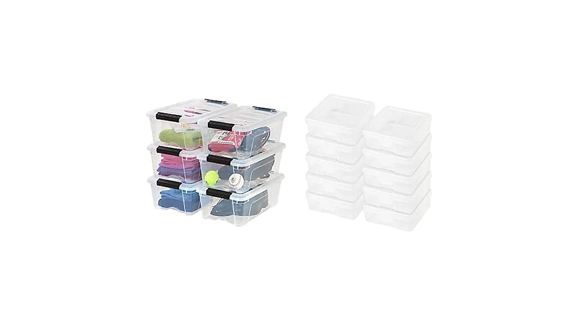 IRIS Stack & Pull Storage Boxes - 10 Pack for Home & Office Organization
