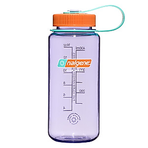 Nalgene Sustain Tritan BPA-Free Water Bottle Made with Material Derived From 50% Plastic Waste, 16 OZ, Wide Mouth, Amethyst