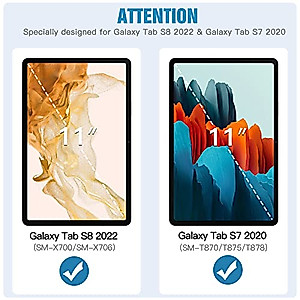 TiMOVO Case for Galaxy Tab S8 11 inch 2022 (SM-X700/SM-X706)/S7 2020 (SM-T870/T875) with S-Pen Holder, Slim Lightweight Magnetic Case with Auto Sleep/Wake Fit Galaxy Tab S8 Tablet, Black