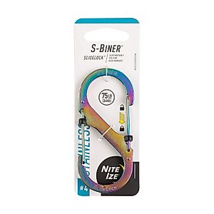 Nite Ize S-Biner SlideLock Stainless Steel, Size #4, Spectrum