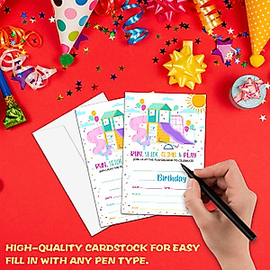 Playground Birthday Party Invitation, Park Themed Fill-In Invites for Adults Women & Men, 20 Invitations With Envelopes (4" X 6"), Adult Outdoor Party Favors Decorations and Supplies -27