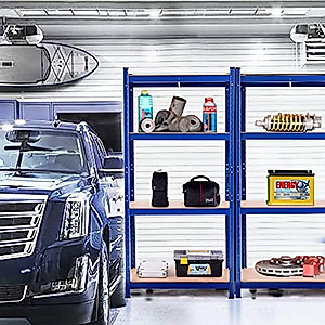 ERGOMASTER Storage Shelves Metal Garage Shelving Unit 4-Shelf Adjustable Heavy Duty Boltless Organizer Rack for Home Warehouse Pantry Office 64" W x 16" D x 63" H（Blue,2Pack）