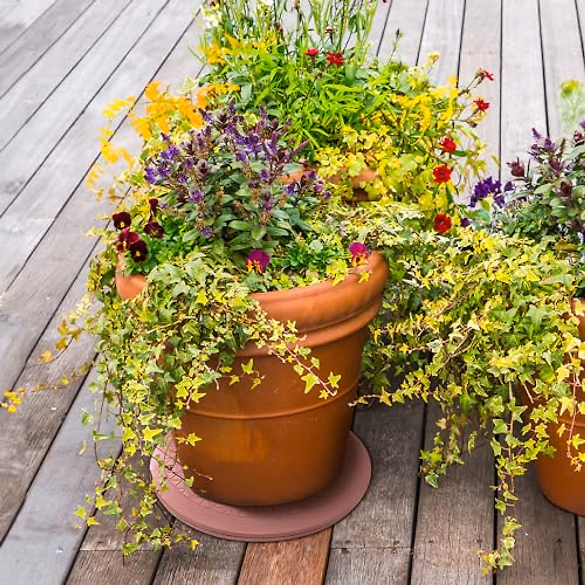 LapWorks 12 inch Rotating Plant Swivel Stand and Bonsai Turntable - Heavy-Duty Lazy Susan Base for Indoor & Outdoor Potted Plants, Gardening, and Sunlight Management (Tuscan Terra Cotta)