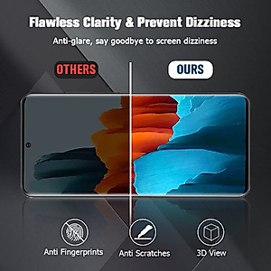 [2+2Pack] Galaxy S21 Ultra Screen Protector + Camera Lens Protector, Full Clarity Coverage,9H Tempered Glass, Ultrasonic Fingerprint Support,Anti Bubble,3D HD Curved for Samsung S21 Ultra 6.8 Inch