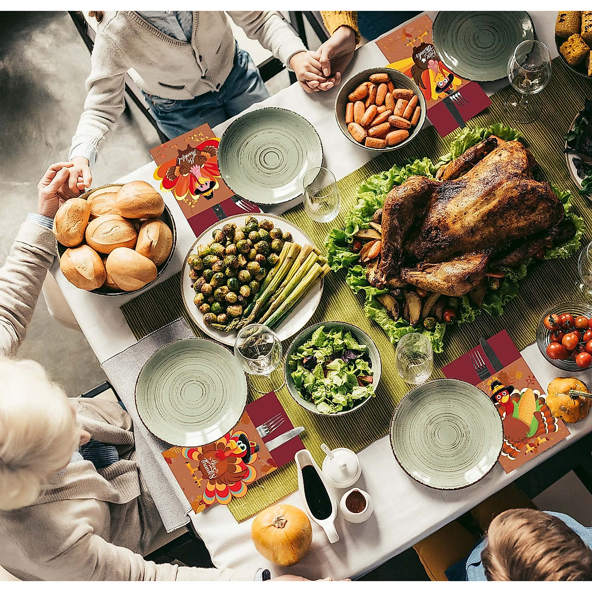 Thanksgiving Cutlery Holder Set 24PCS Thanksgiving Table Decor Set Thanksgiving Table Setting Decorations Thanksgiving Turkey Utensil Décor for Thanksgiving Autumn Fall Harvest Party Table Decoration