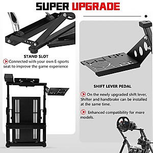 Dardoo X Frame Racing Wheel Stand Foldable Fit for Logitech G25, G27, G29, G920 Thrustmaster T300RS GT Adjustable Racing Simulator Steering,NOT Included Wheel Pedal Handbrake and Shifter