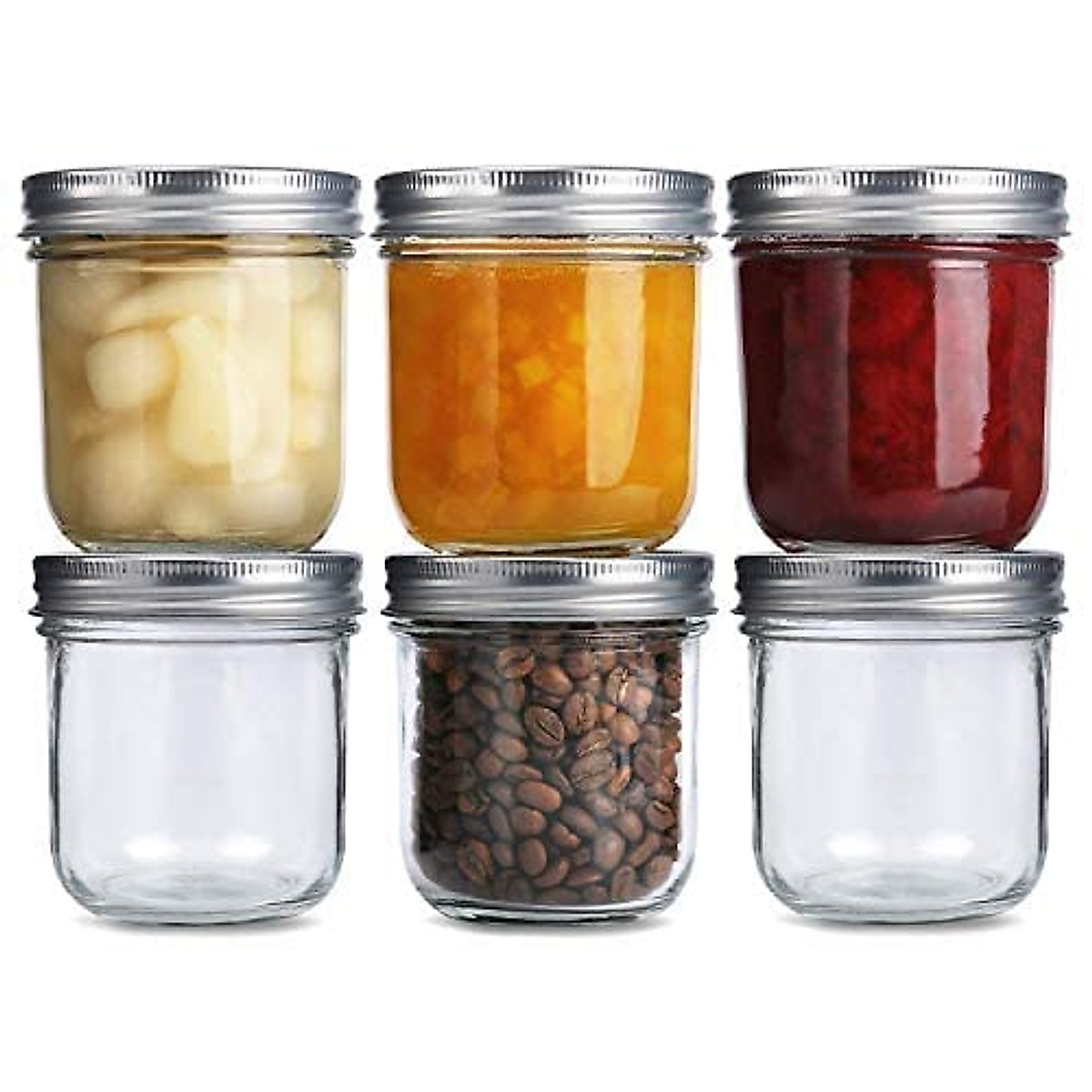 KAMOTA Wide Mouth Mason Jars 10 oz, 10oz Mason Jars Canning Jars Jelly Jars With Wide Mouth Lids and Bands, Ideal for Jam, Honey, Wedding Favors, Shower Favors, Baby Foods, 6 PACK…