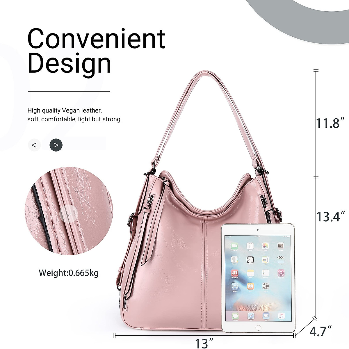 Convertible Backpack Purse For Women Handbag Hobo Tote Satchel Shoulder Bag Apricot