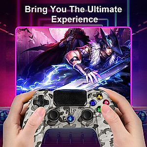 STOGA Wireless Controller for PS4, Controller for PS 4 with Touch Panel Gamepad, Turbo and Audio Jack, Joystick Controller for PS4, Gaming Controller Remote for PS3/PS4,Gray Camouflage