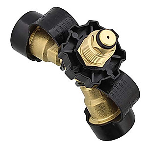 BISupply Propane Tank Adapter Converter - 2 Way Propane Y Splitter POL Propane Tank Fittings for POL and QCC1 Connection