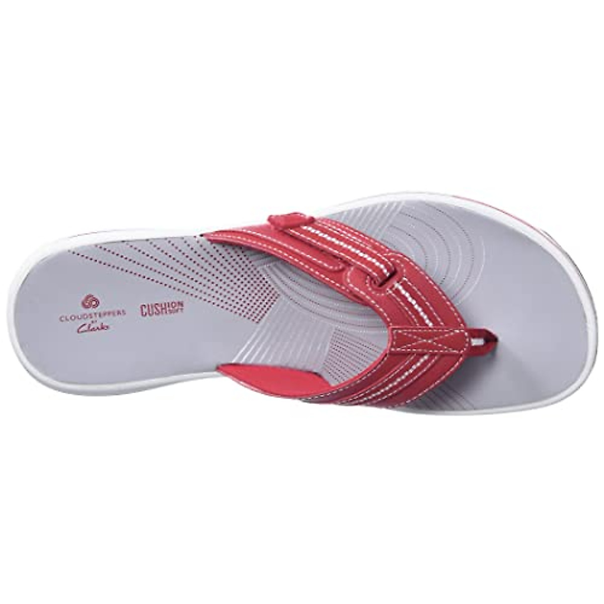 Clarks Women's Brinkley Jazz Flip Flop, red Synthetic, 7 Medium US