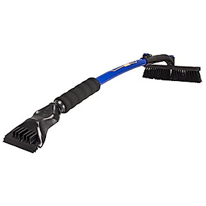 SubZero 14039 50" Crossover Super Duty Extendable Snowbroom with Pivoting Head and Integrated Ice Scraper , Black/Blue