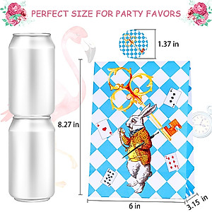 Htabiol Alice in Wonderland Gift Bags For Party, 24Pcs Alice in Wonderland Goodie Bags, Alice in Wonderland Party Favors Bags, Fit for Alice in Onederland 1st Birthday, Mad Hatter Tea Party Decor