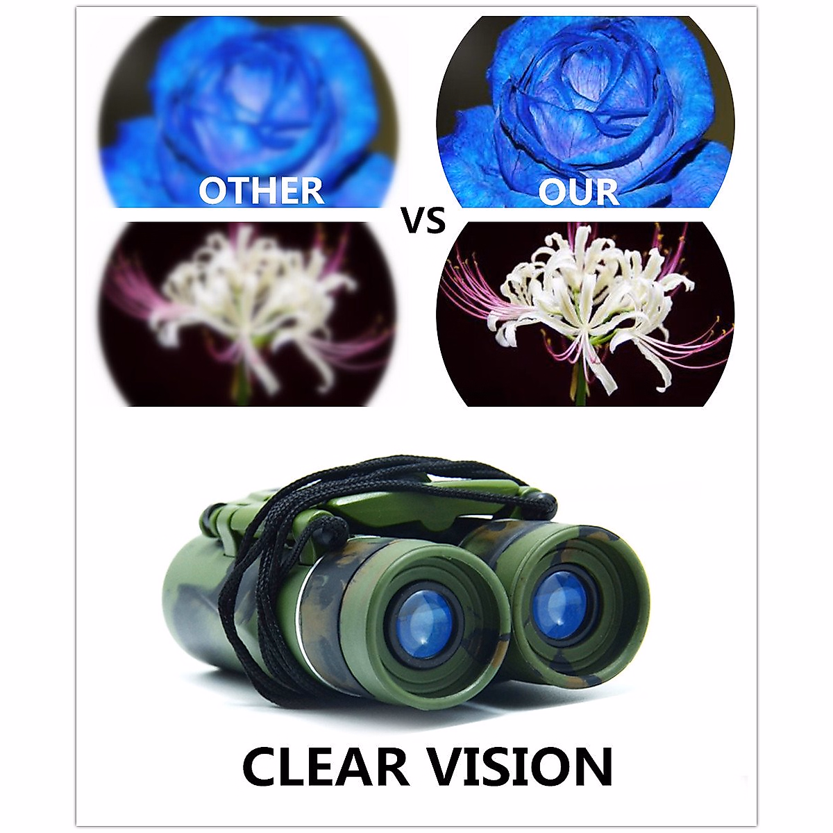 Mini Compact Kids Binoculars 8x21 Binoculars for Kids Telescope Toys for 3-12 Years Boys Girls Binoculars for Kids Gift Kids Binoculars for Bird Watching, Hunting, Outdoor Games, Spy Camping Gear