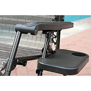 Oversized Zero Gravity Chair with Sunshade and Drink Tray - Black and Tan