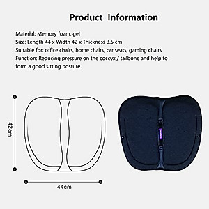 Newsty Gel Seat Cushion, Upgraded Foldable Office Chair Seat Cushion Orthopedic Car Seat Cushion for Back, Coccyx, & Tailbone Pain Relief Expecially for Long Sitting