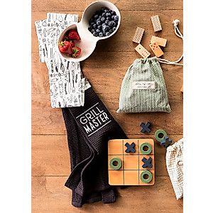 DEMDACO Grill Master Black and White 69 inch Cotton Polyester Fabric Boa Dish Towel