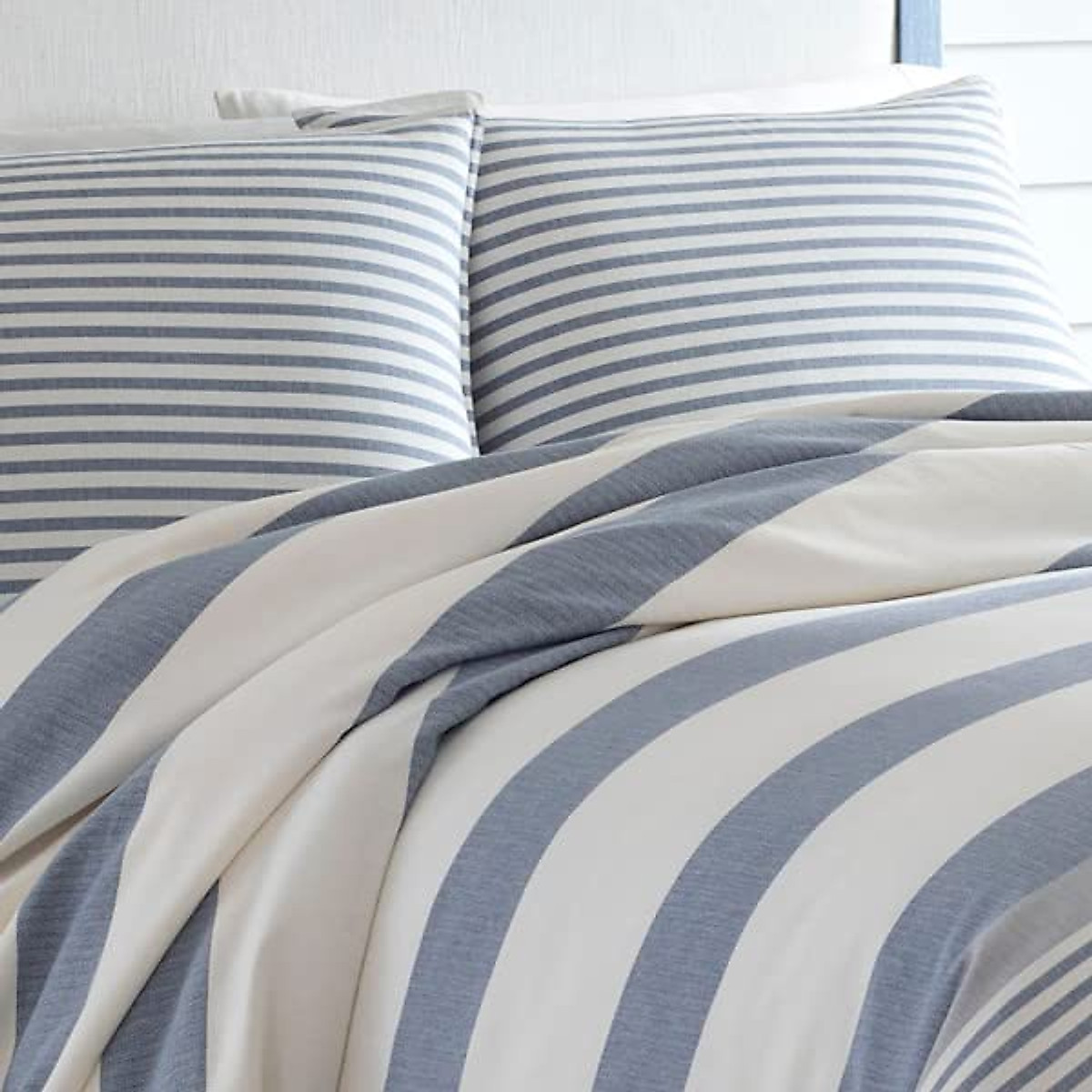 Nautica - Queen Duvet Cover Set, Cotton Reversible Bedding with Matching Shams, Mediterranean Inspired Home Decor for All Seasons (Fairwater Blue, Queen)