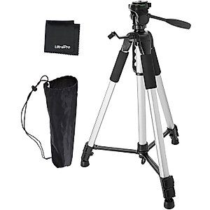 UltraPro 72" Inch Aluminum Camera Tripod Bundle for Canon, Nikon, Sony, Samsung, Olympus, Panasonic, Pentax, and All Digital Cameras, Includes UltraPro Microfiber Cleaning Cloth