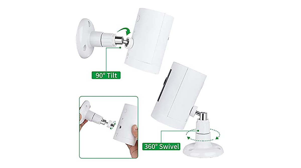 2-Pack Adhesive Wall Mount for Ring & More – 360° Adjustable Bracket