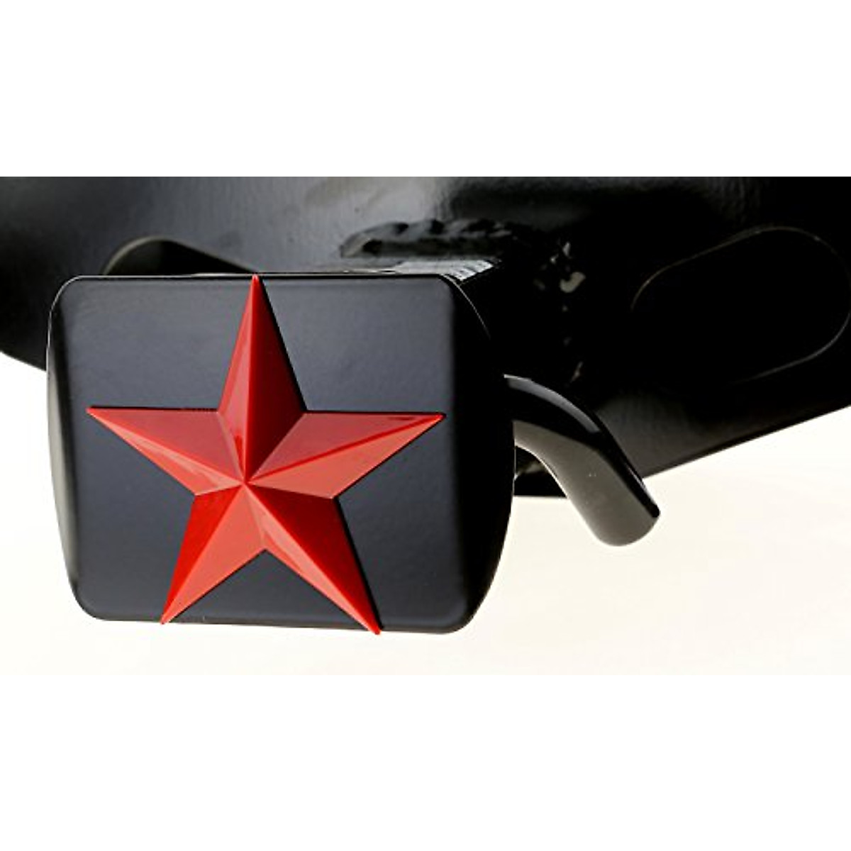 LFPartS Rock Star 3D Red Emblem on Black Trailer Metal Hitch Cover Fits 2" Receivers New