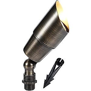 LED Spot Lights Outdoor Landscape Lighting 107 - Solid Brass Spotlight LED Yard Lights Security Landscape Lights for Beautiful Bright Long Lasting Home Garden Patio Pool Area Deck Lighting (No Bulb)