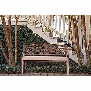 Leigh Country Fleur De Lis Metal Bench
