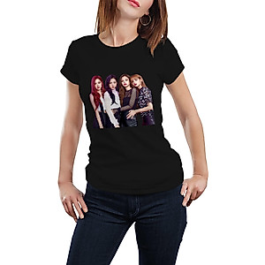 BLACKPINK Team Womens T Shirts Mens Fashion Short Sleeve Shirts for Girls Casual Crew Neck Tshirts Black 2XL