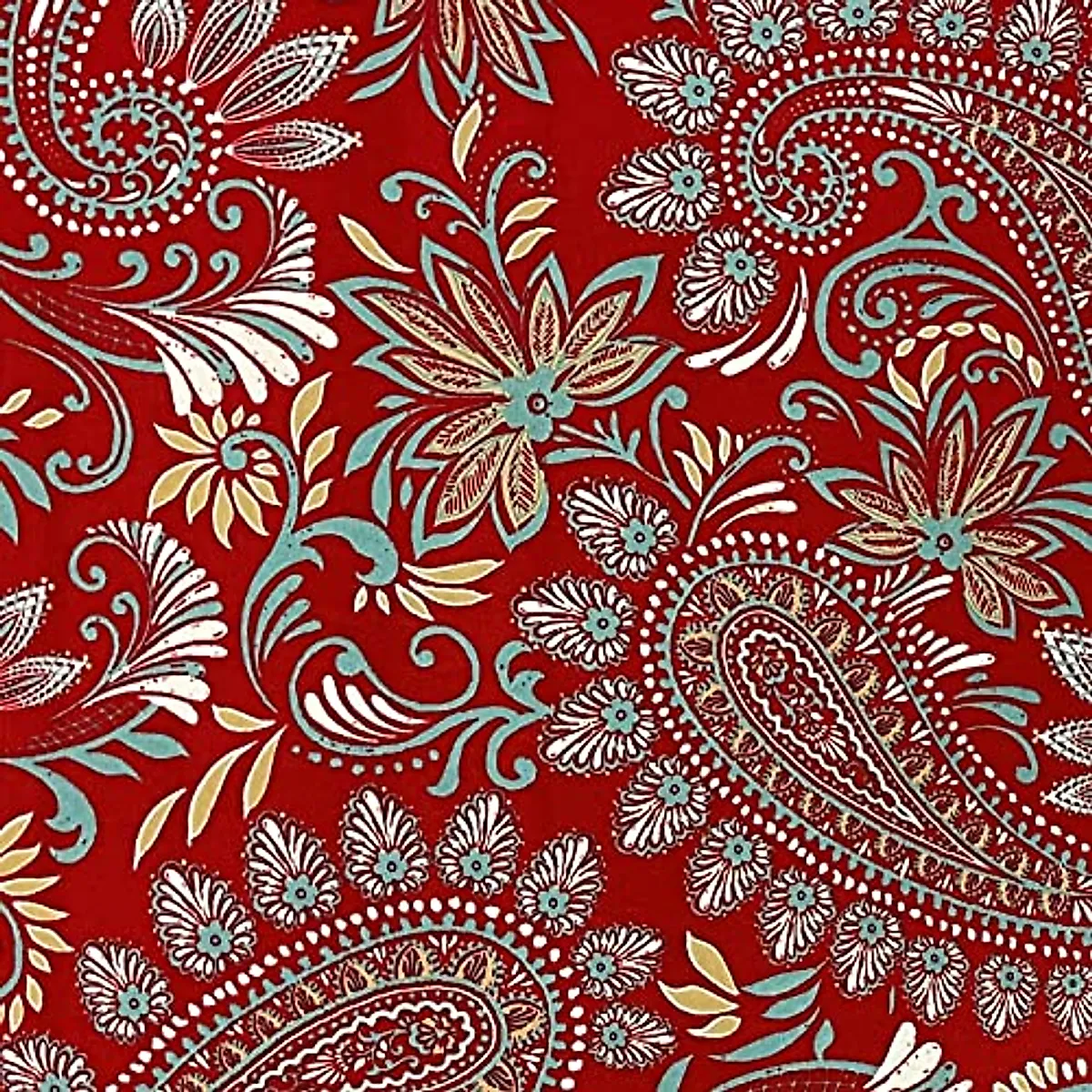 RSH Décor Indoor Outdoor Foam Rocker Rocking Chair Pad Cushions, Fits Cracker Barrel Rocker, Cushion Back 18" W x 24" H and Seat 18" W x 20" D, Choose Color (Eastman Berry Red Paisley)