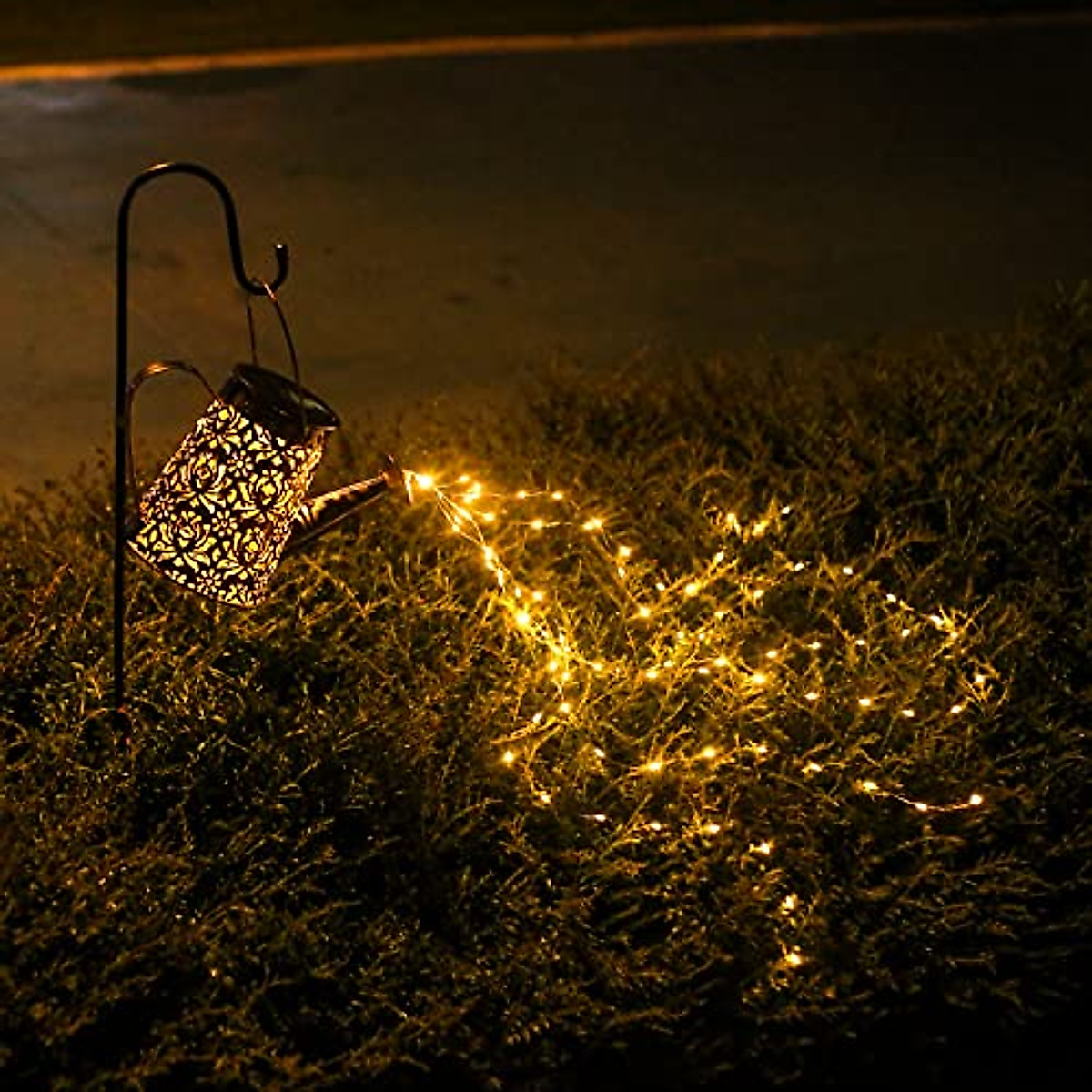 Solar Garden Lights - Solar Watering Can Landscape Lights Solar Pathway Lights with 90 LEDs Fairy Lights Outdoor Decoratiive Waterproof Solar Hanging Lantern Lights for Yard, Pathway