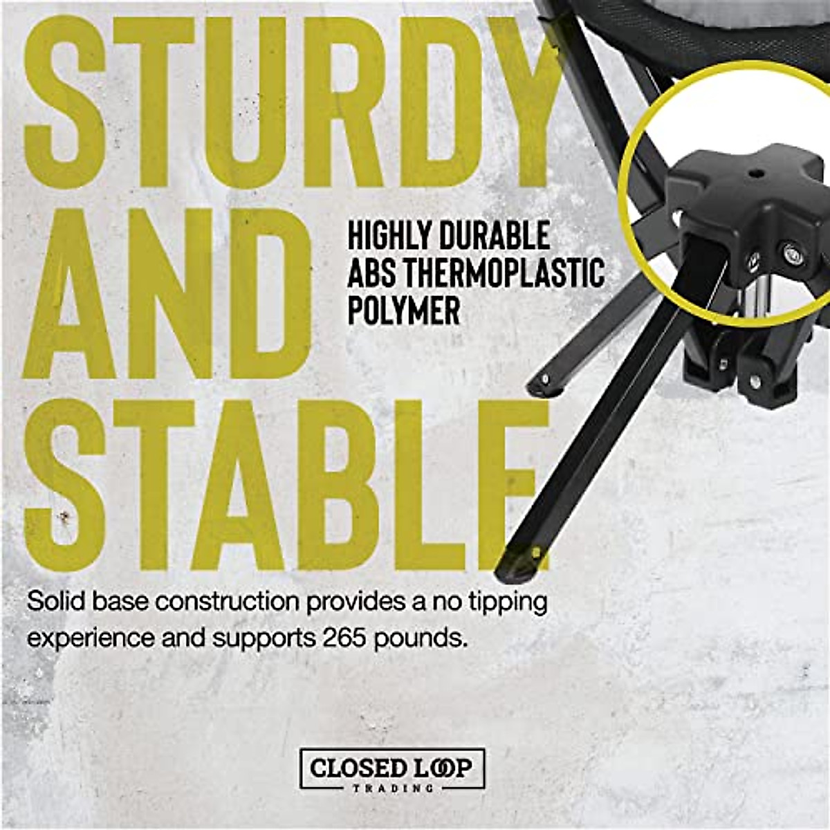 Closed Loop Trading Portable Compact Quick Setup Outdoor Camping Chair (Black)